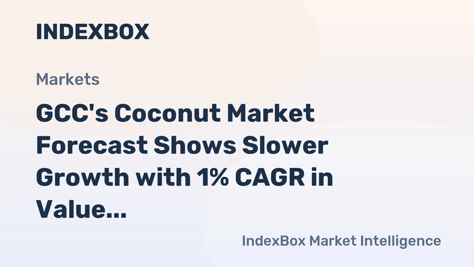 GCC's Coconut Market Forecast Shows Slower Growth with 1% CAGR in Value Through 2035