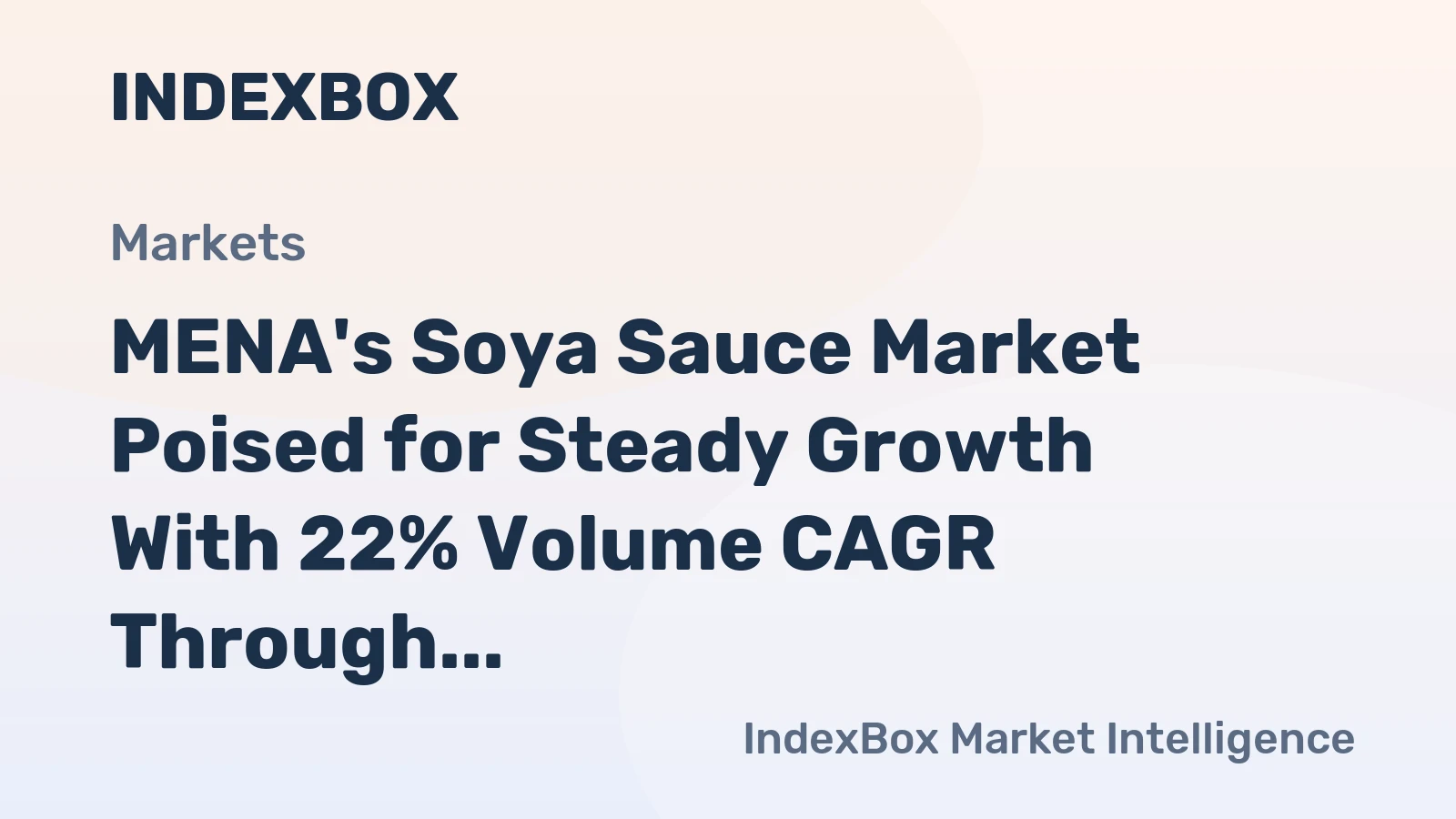 MENA's Soya Sauce Market Poised for Steady Growth With 22% Volume CAGR Through 2035