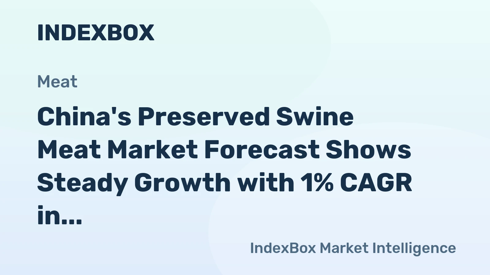 China's Preserved Swine Meat Market Forecast Shows Steady Growth with 1% CAGR in Value Terms