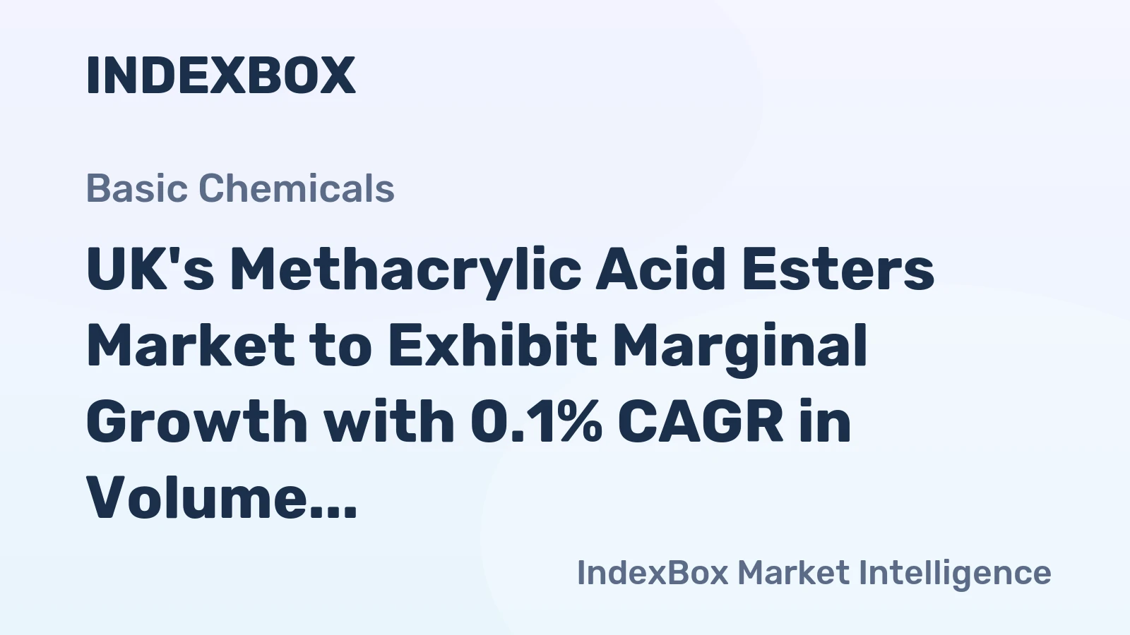UK's Methacrylic Acid Esters Market to Exhibit Marginal Growth with 0.1% CAGR in Volume and Value from 2024 to 2035