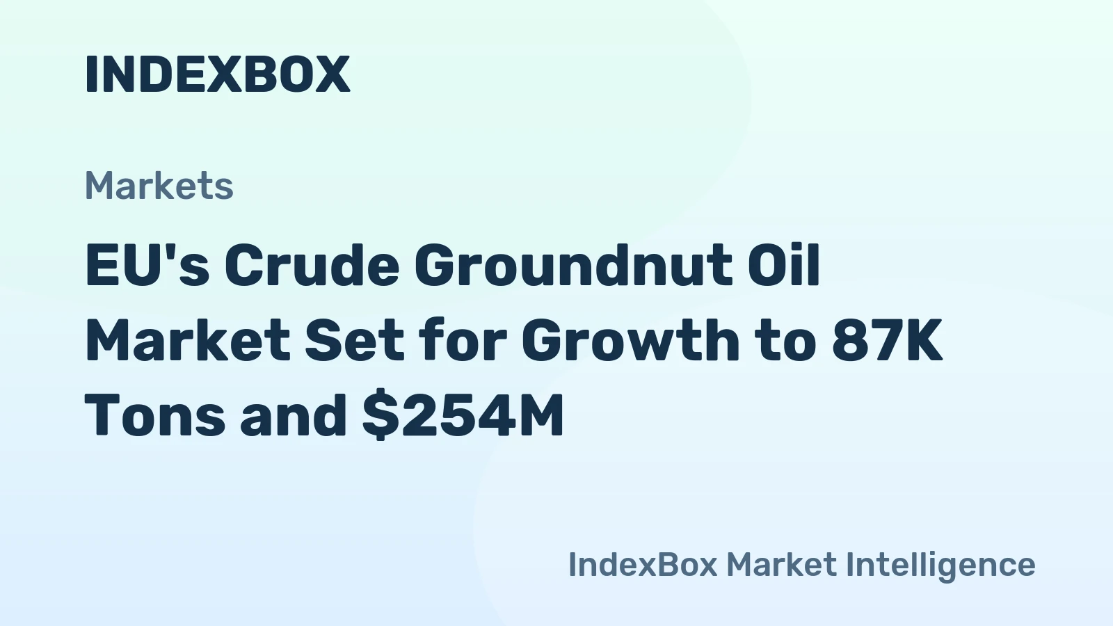 EU's Crude Groundnut Oil Market Set for Growth to 87K Tons and $254M