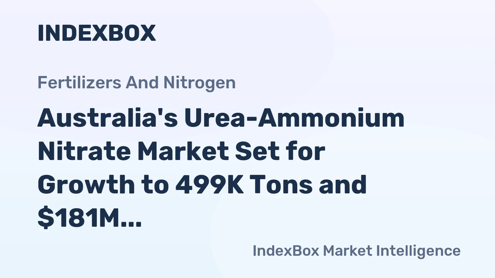 Australia's Urea-Ammonium Nitrate Market Set for Growth to 499K Tons and $181M
