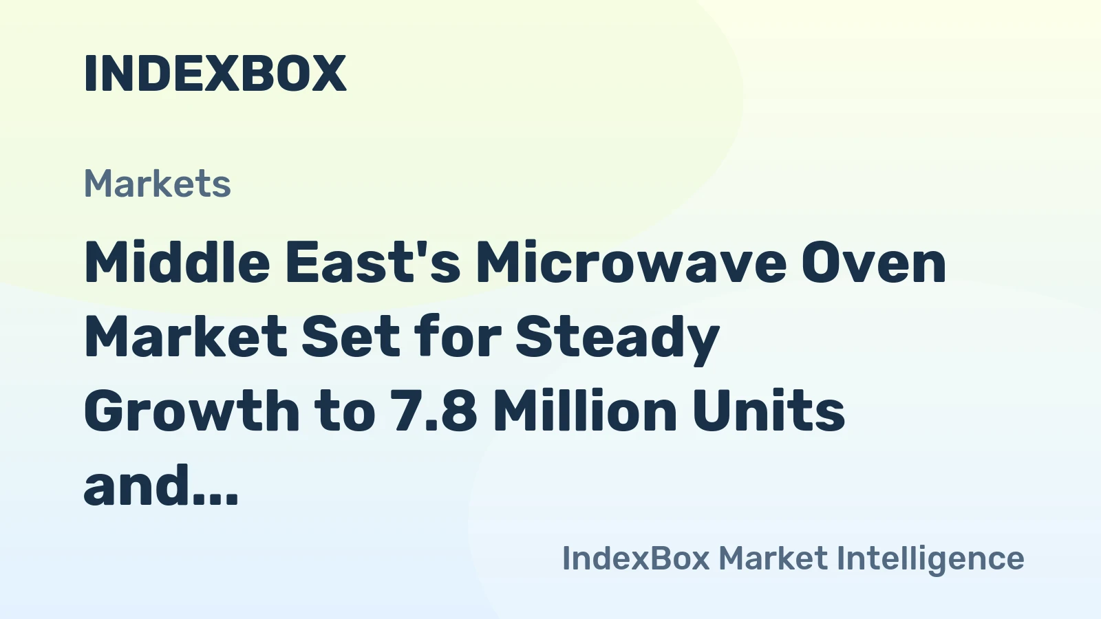 Middle East's Microwave Oven Market Set for Steady Growth to 7.8 Million Units and $826 Million