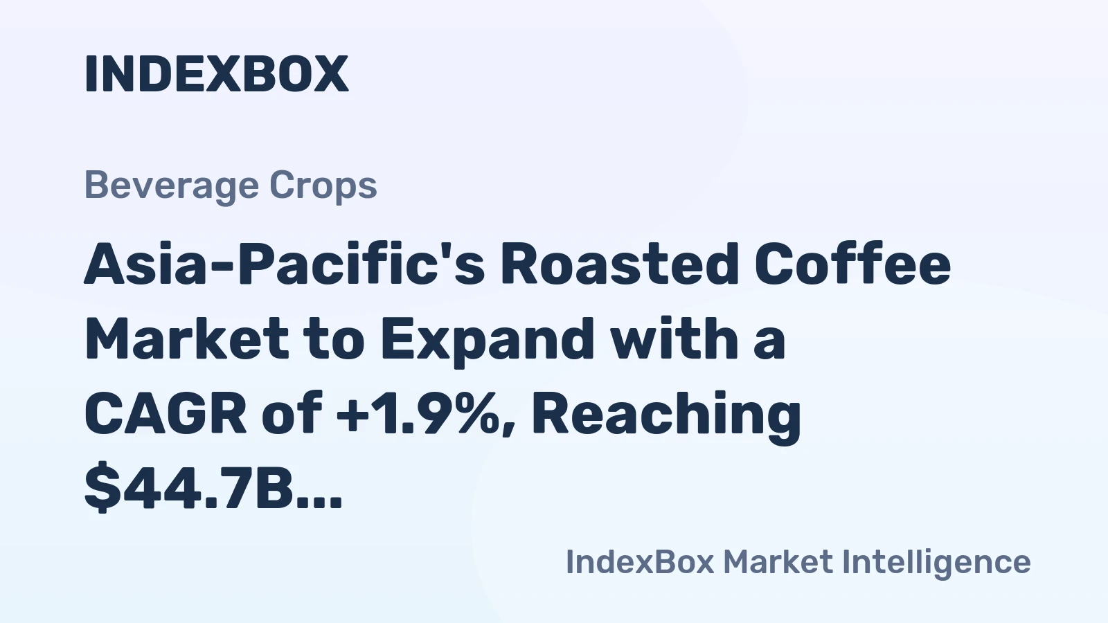 Asia-Pacific's Roasted Coffee Market to Expand with a CAGR of +1.9%, Reaching $44.7B by 2035