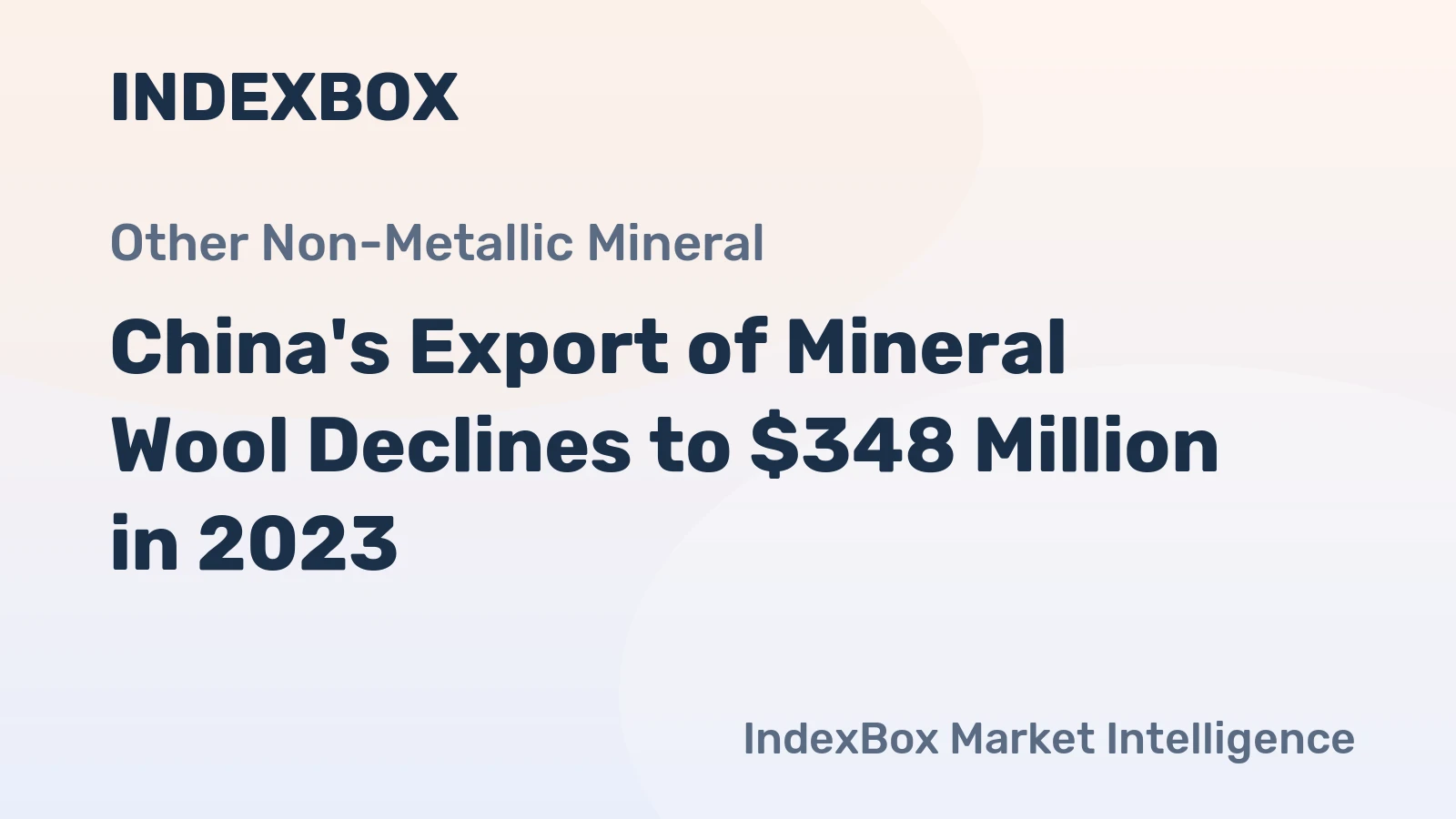 China's Export of Mineral Wool Declines to $348 Million in 2023