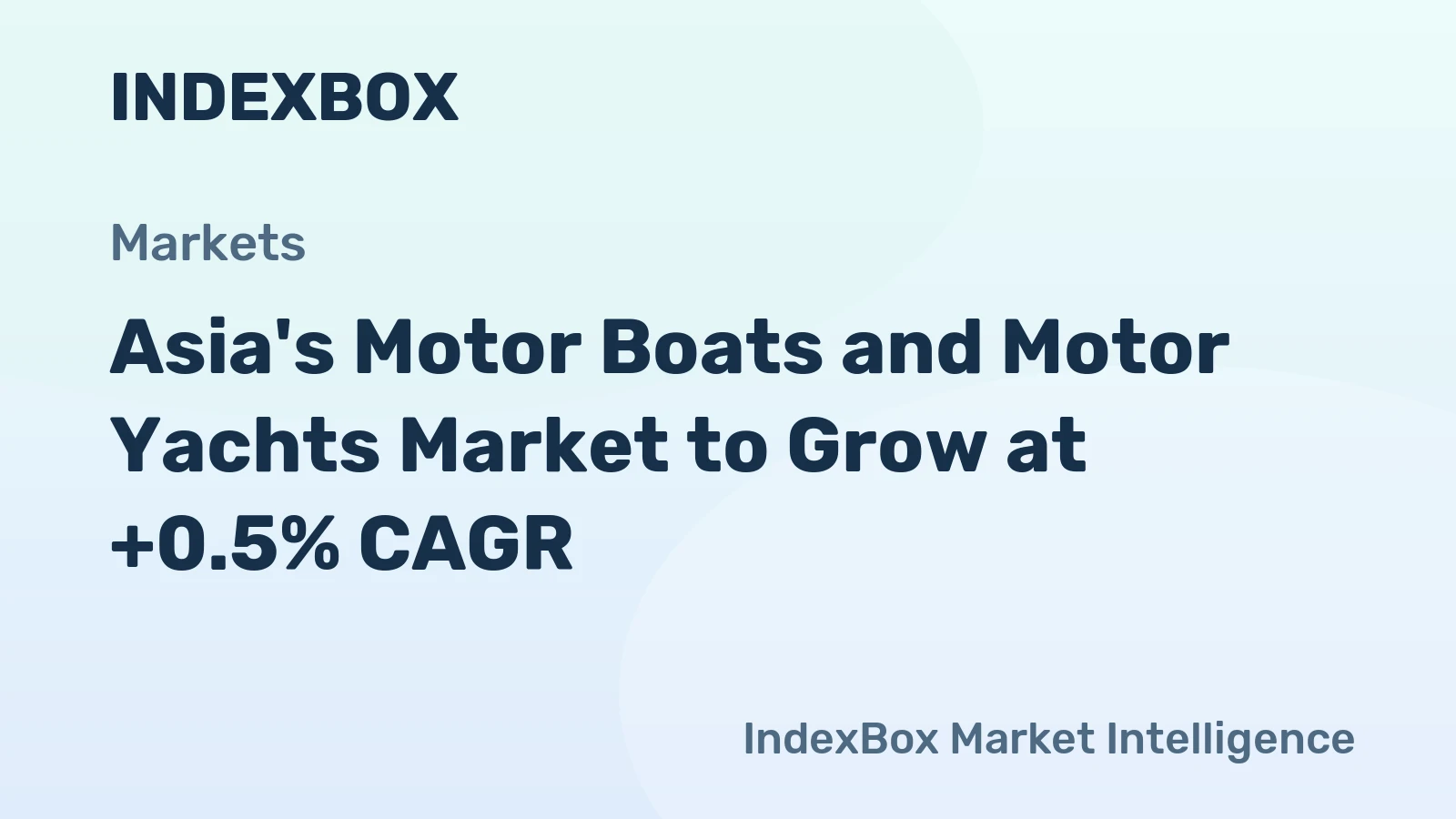 Asia's Motor Boats and Motor Yachts Market to Grow at +0.5% CAGR