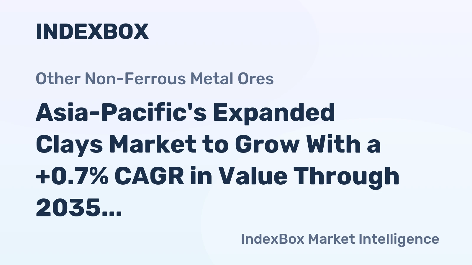 Asia-Pacific's Expanded Clays Market to Grow With a +0.7% CAGR in Value Through 2035