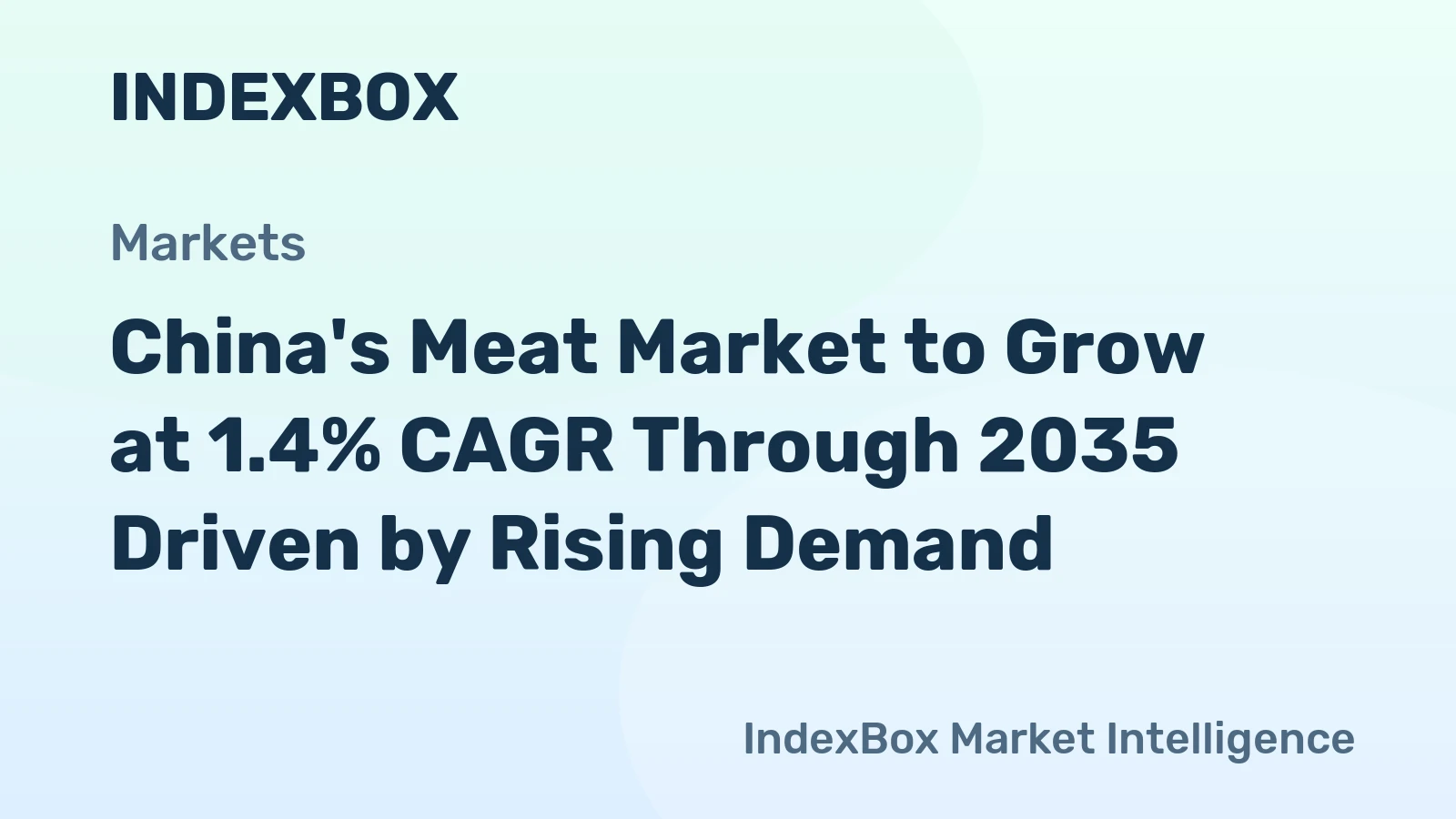 China's Meat Market to Grow at 1.4% CAGR Through 2035 Driven by Rising Demand