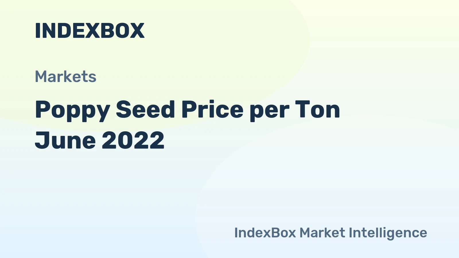 Poppy Seed Price per Ton June 2022