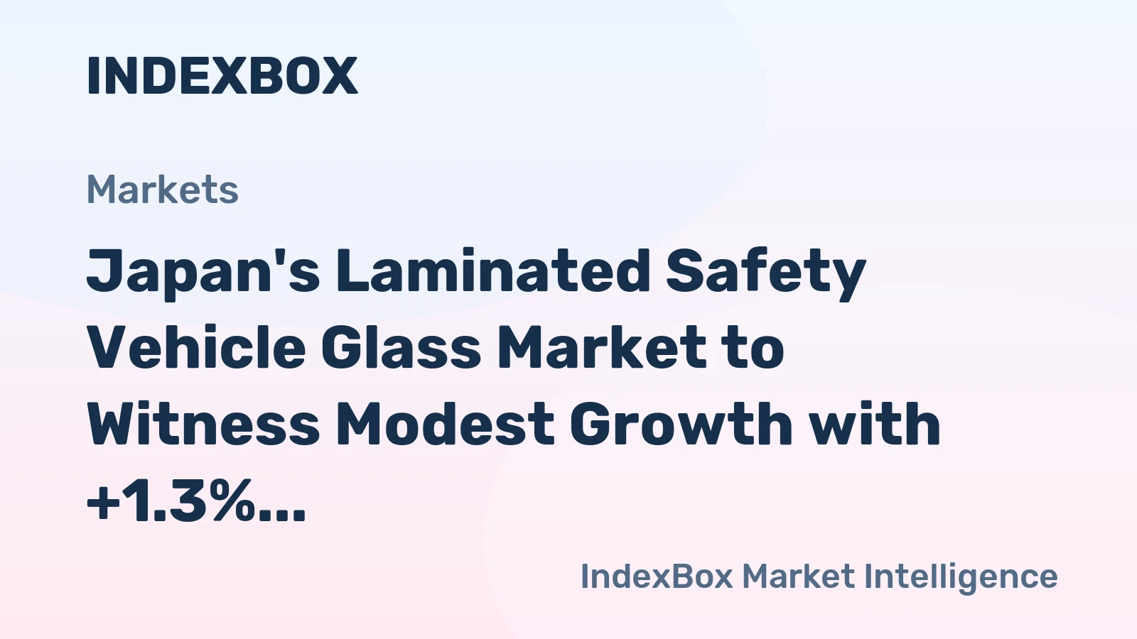 Japan's Laminated Safety Vehicle Glass Market to Witness Modest Growth with +1.3% CAGR from 2024 to 2035