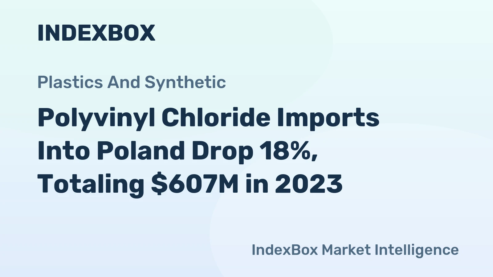 Polyvinyl Chloride Imports Into Poland Drop 18%, Totaling $607M in 2023