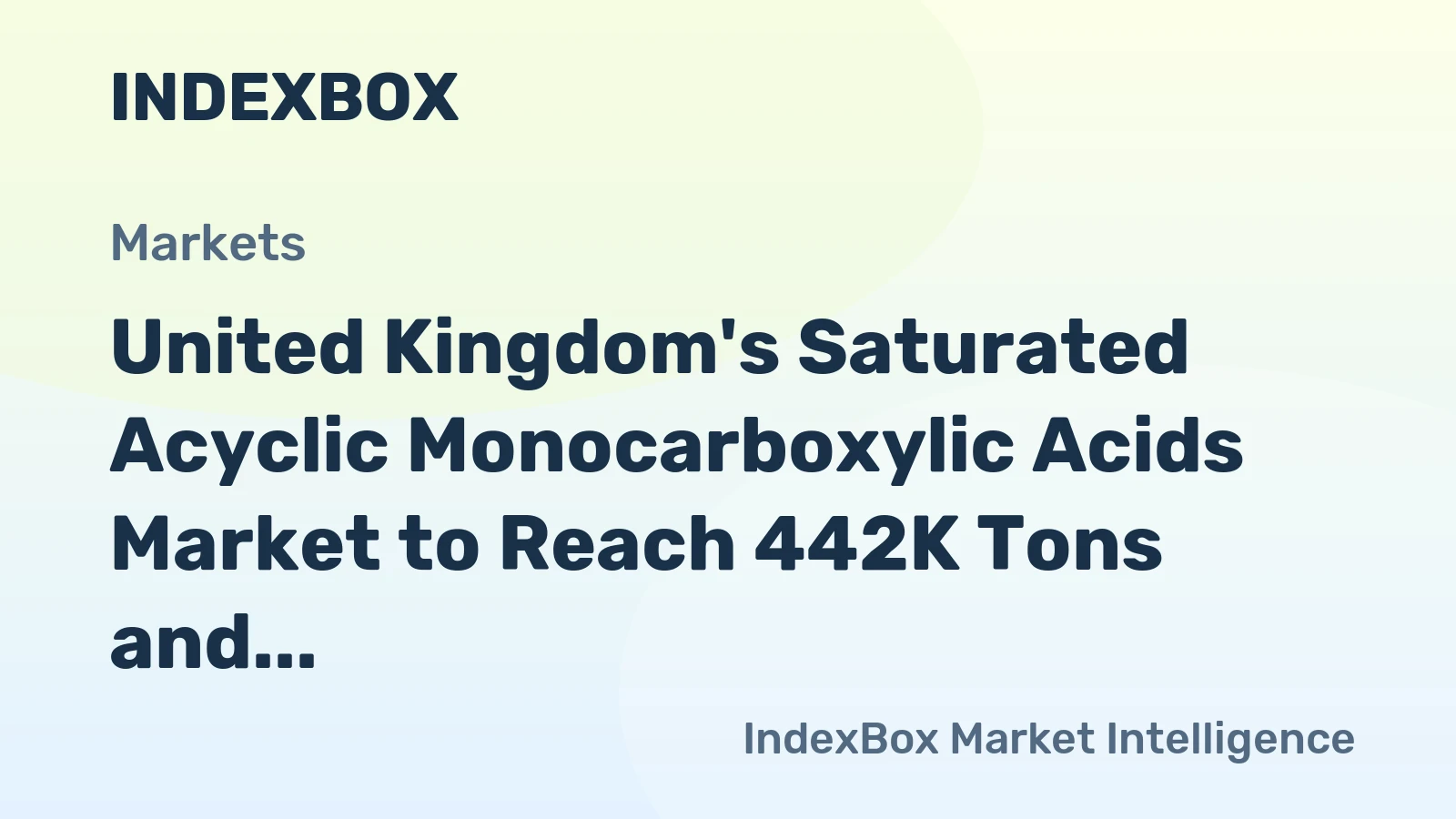 United Kingdom's Saturated Acyclic Monocarboxylic Acids Market to Reach 442K Tons and $756M by 2035