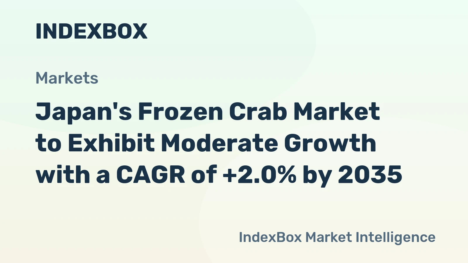 Japan's Frozen Crab Market to Exhibit Moderate Growth with a CAGR of +2.0% by 2035