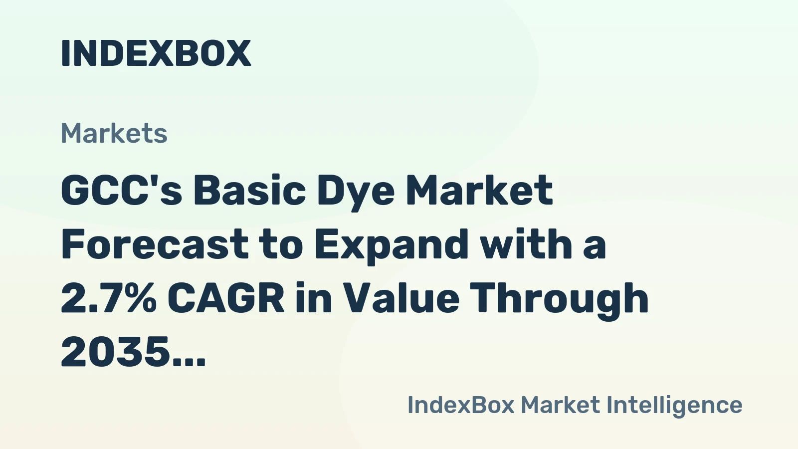 GCC's Basic Dye Market Forecast to Expand with a 2.7% CAGR in Value Through 2035