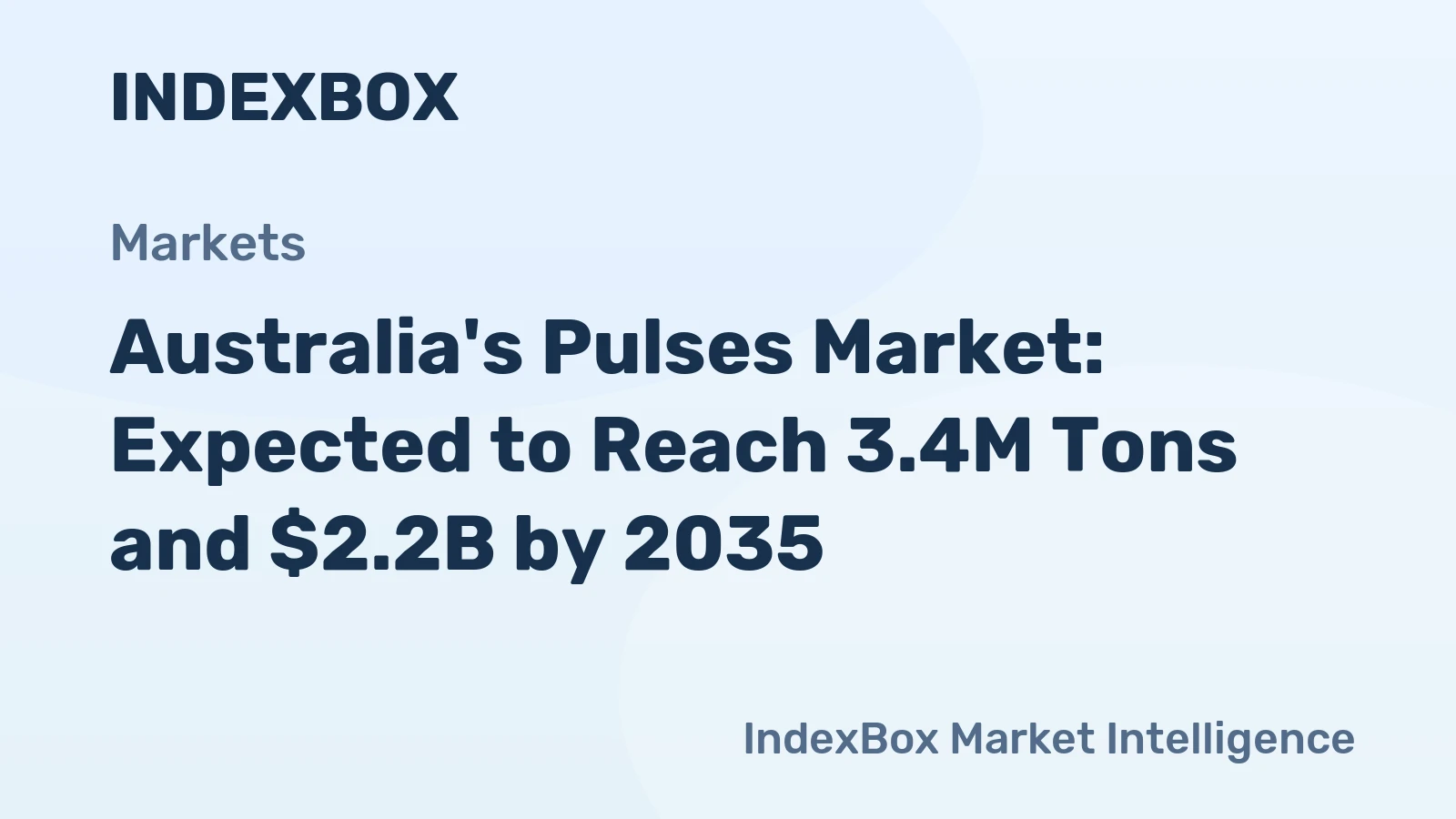 Australia's Pulses Market: Expected to Reach 3.4M Tons and $2.2B by 2035