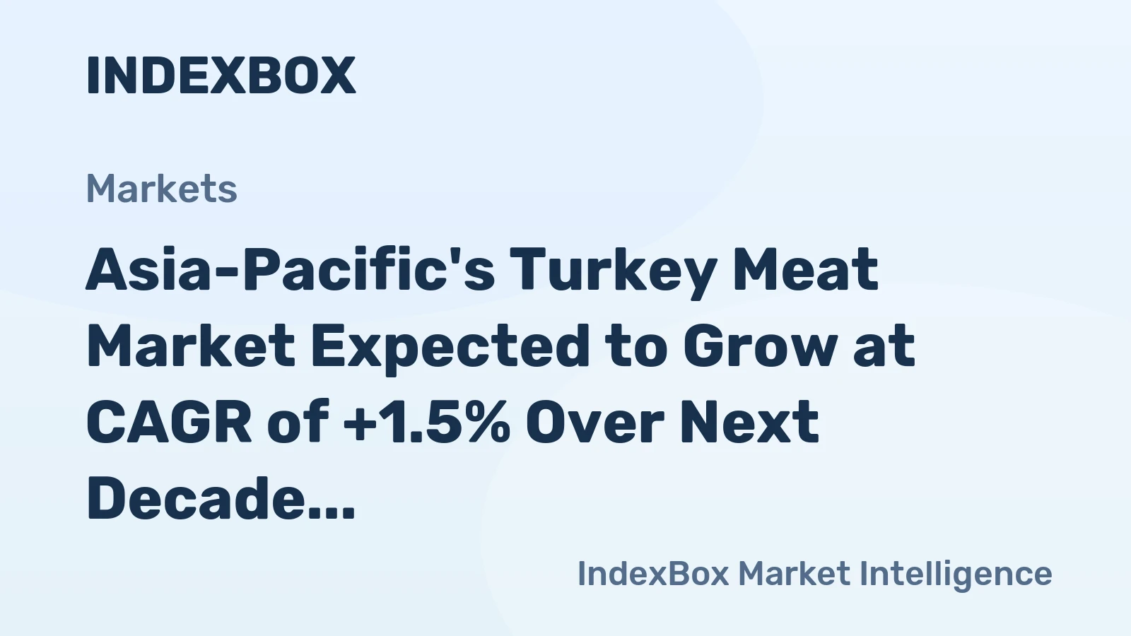 Asia-Pacific's Turkey Meat Market Expected to Grow at CAGR of +1.5% Over Next Decade