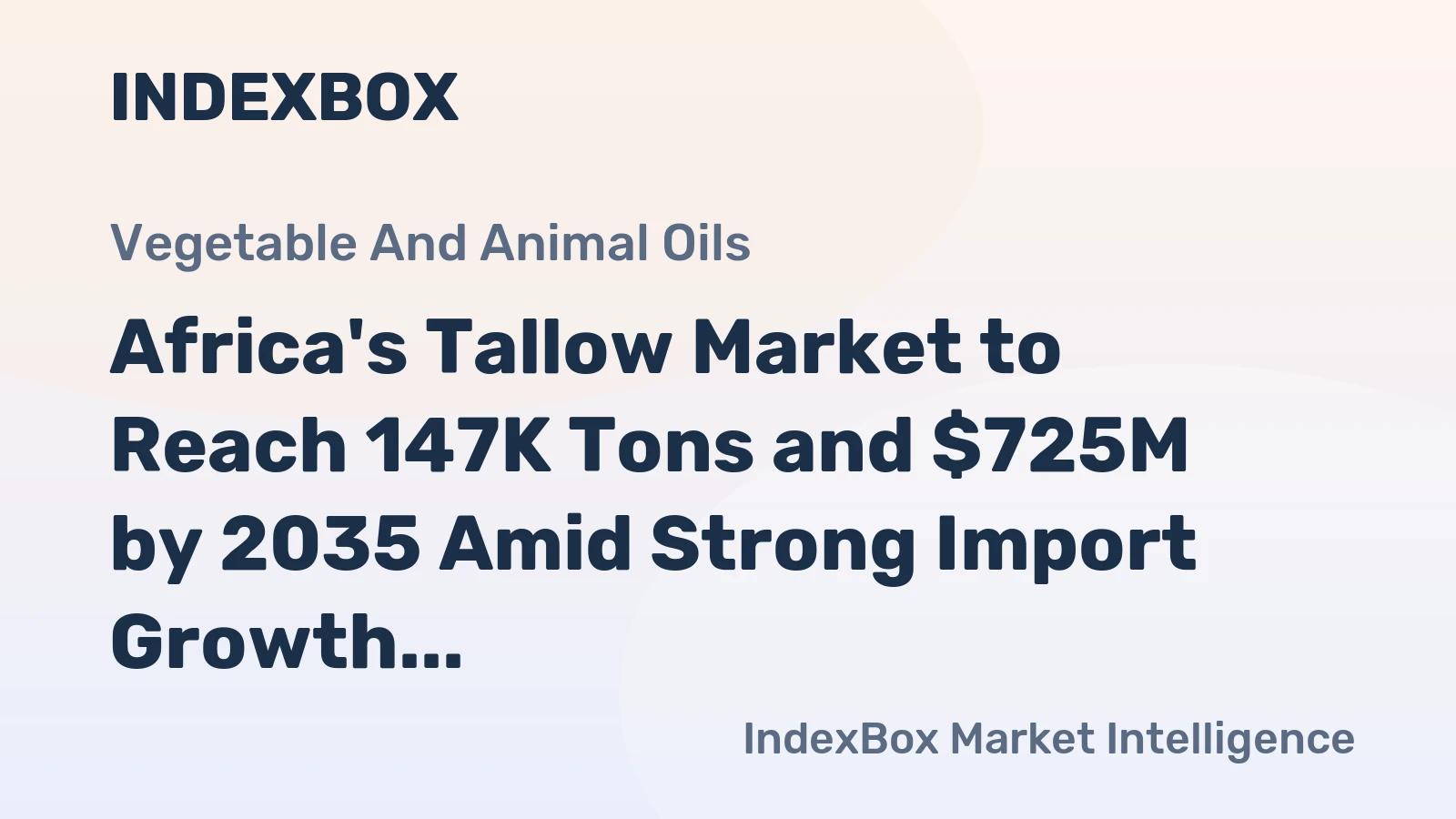 Africa's Tallow Market to Reach 147K Tons and $725M by 2035 Amid Strong Import Growth