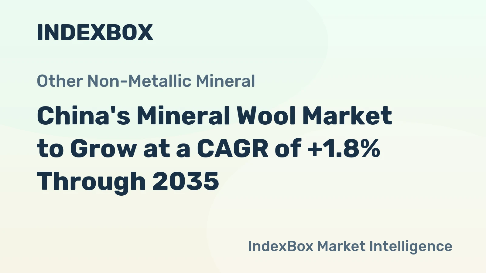 China's Mineral Wool Market to Grow at a CAGR of +1.8% Through 2035