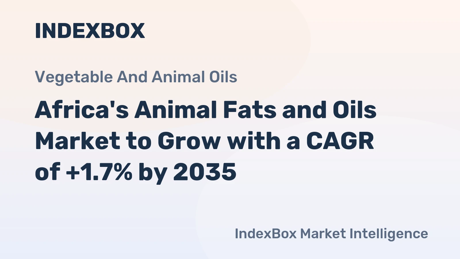 Africa's Animal Fats and Oils Market to Grow with a CAGR of +1.7% by 2035