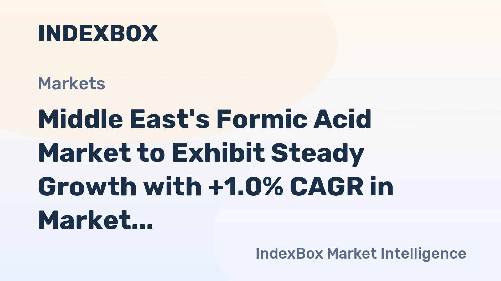 Middle East's Formic Acid Market to Exhibit Steady Growth with +1.0% CAGR in Market Volume over the Next Decade