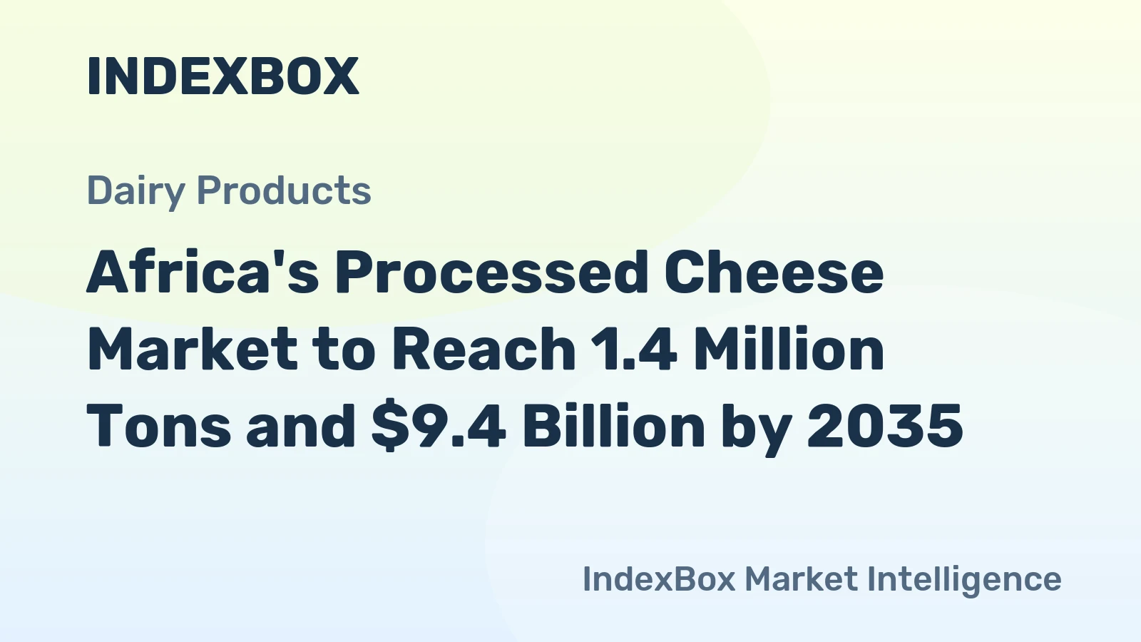 Africa's Processed Cheese Market to Reach 1.4 Million Tons and $9.4 Billion by 2035