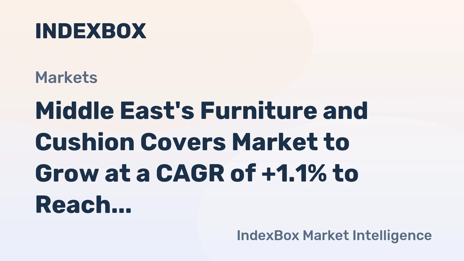Middle East's Furniture and Cushion Covers Market to Grow at a CAGR of +1.1% to Reach $7.1B by 2035