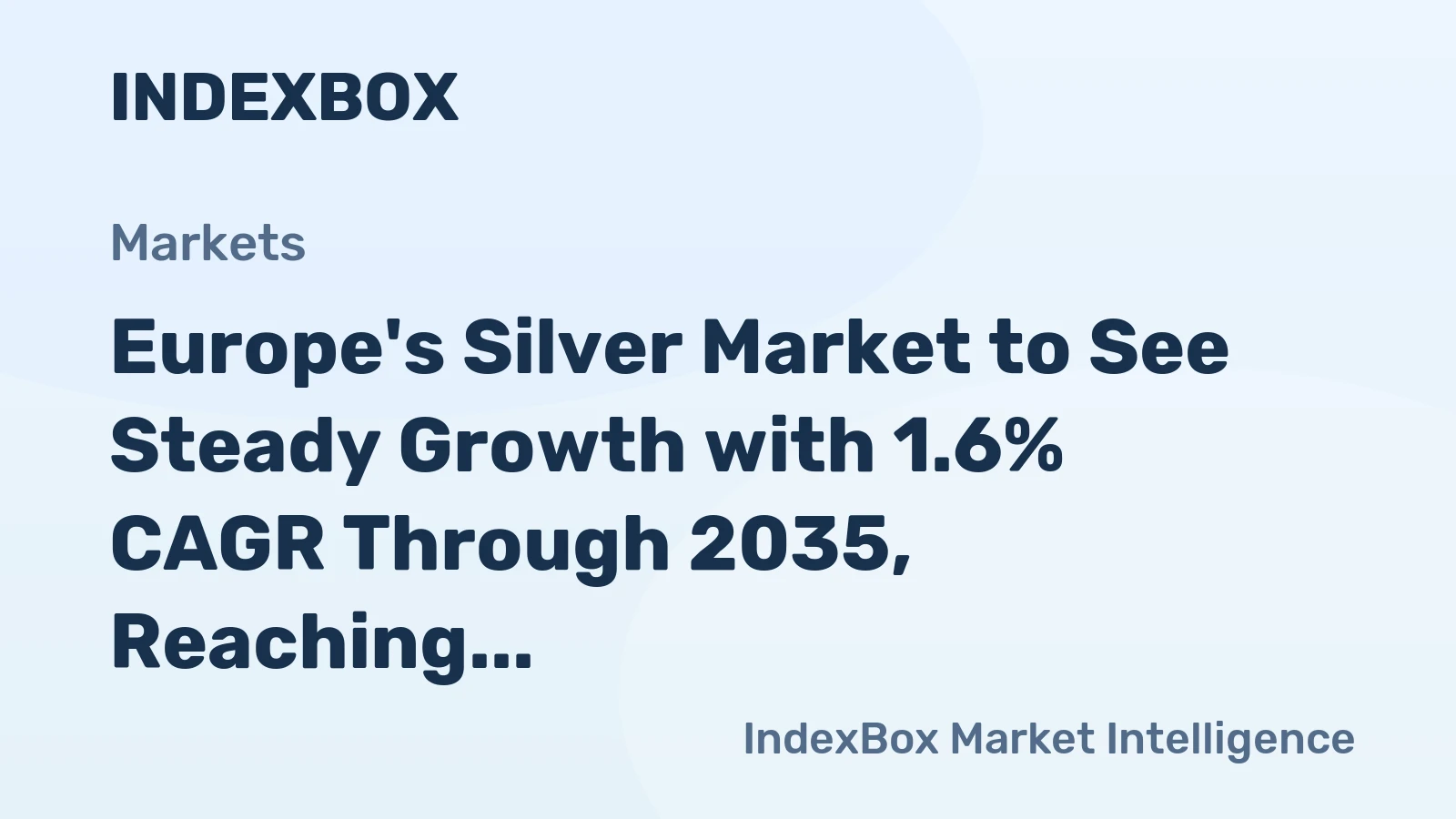 Europe's Silver Market to See Steady Growth with 1.6% CAGR Through 2035, Reaching $4B Value
