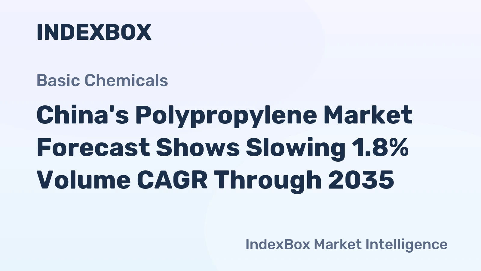China's Polypropylene Market Forecast Shows Slowing 1.8% Volume CAGR Through 2035