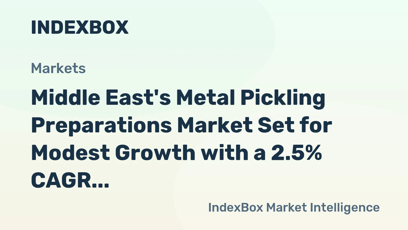 Middle East's Metal Pickling Preparations Market Set for Modest Growth with a 2.5% CAGR in Value