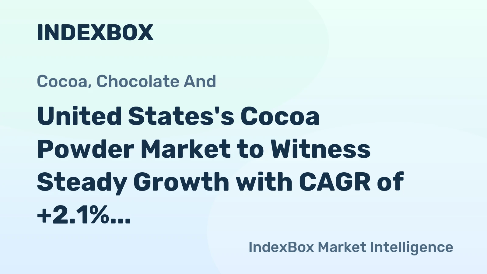 United States's Cocoa Powder Market to Witness Steady Growth with CAGR of +2.1% Over the Next Decade, Reaching $1.4B by 2035