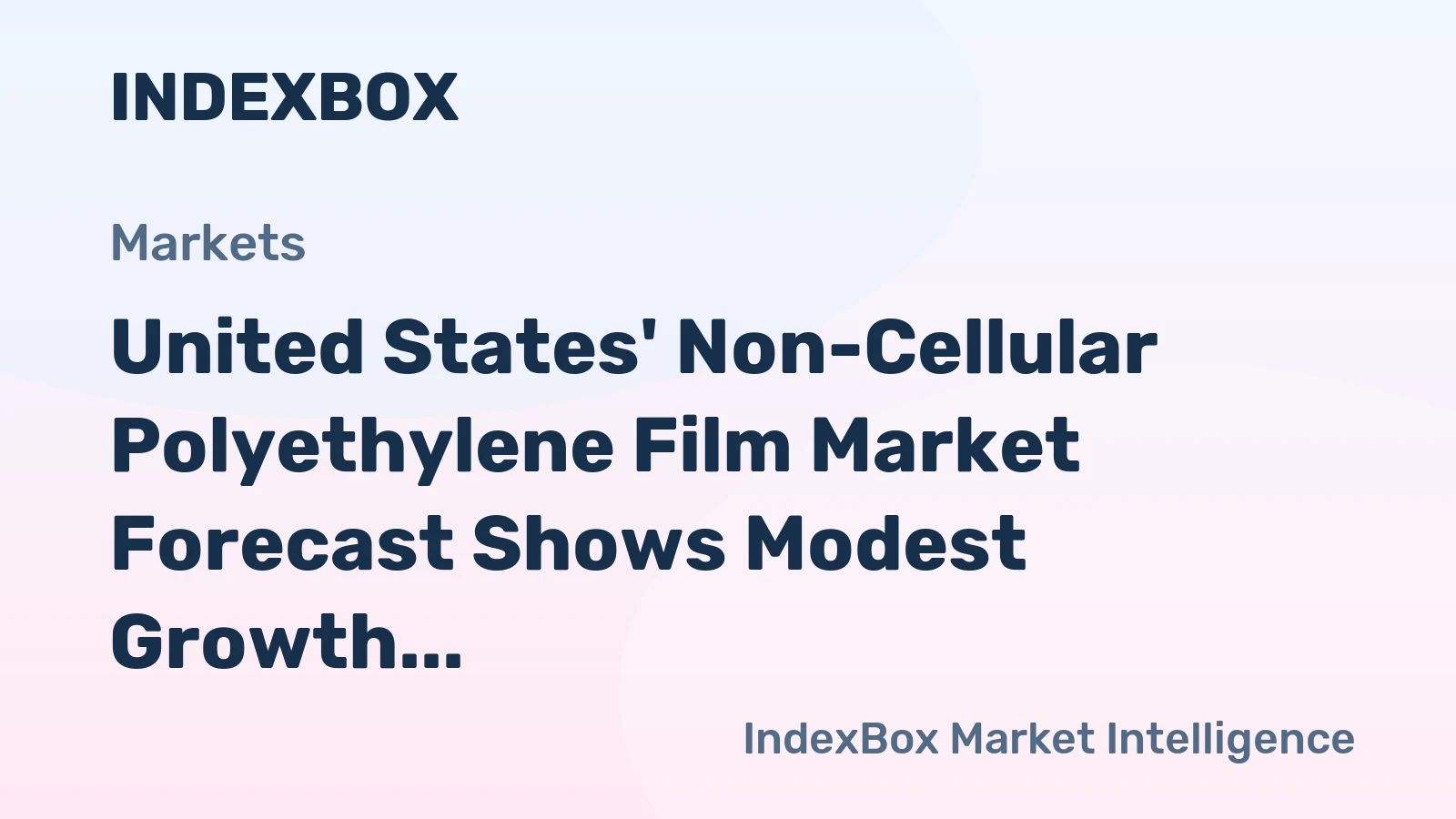 United States' Non-Cellular Polyethylene Film Market Forecast Shows Modest Growth With a +0.3% CAGR in Value