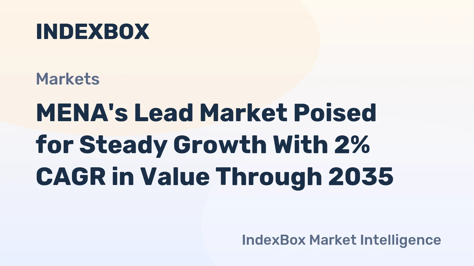 MENA's Lead Market Poised for Steady Growth With 2% CAGR in Value Through 2035