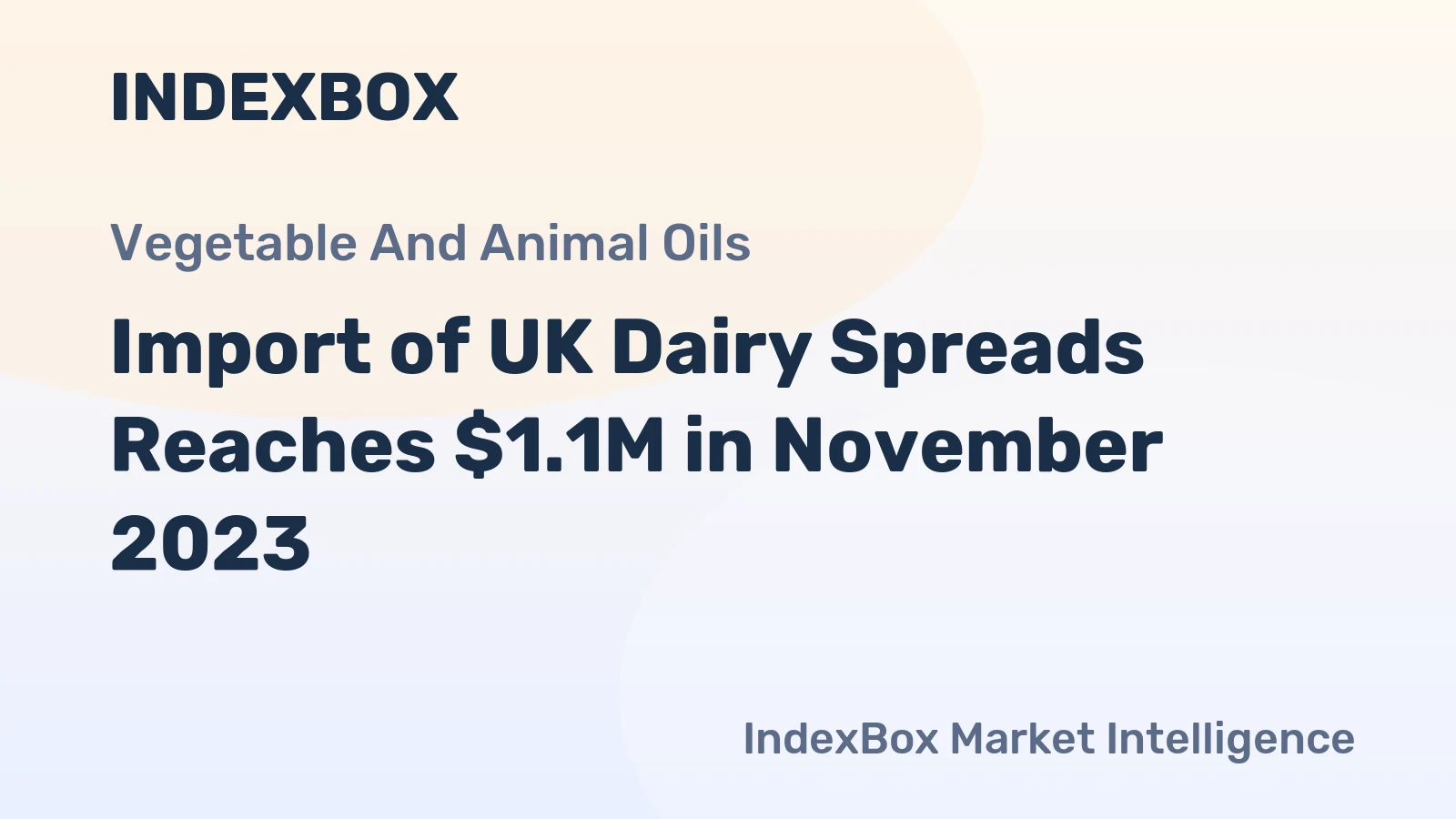 Import of UK Dairy Spreads Reaches $1.1M in November 2023