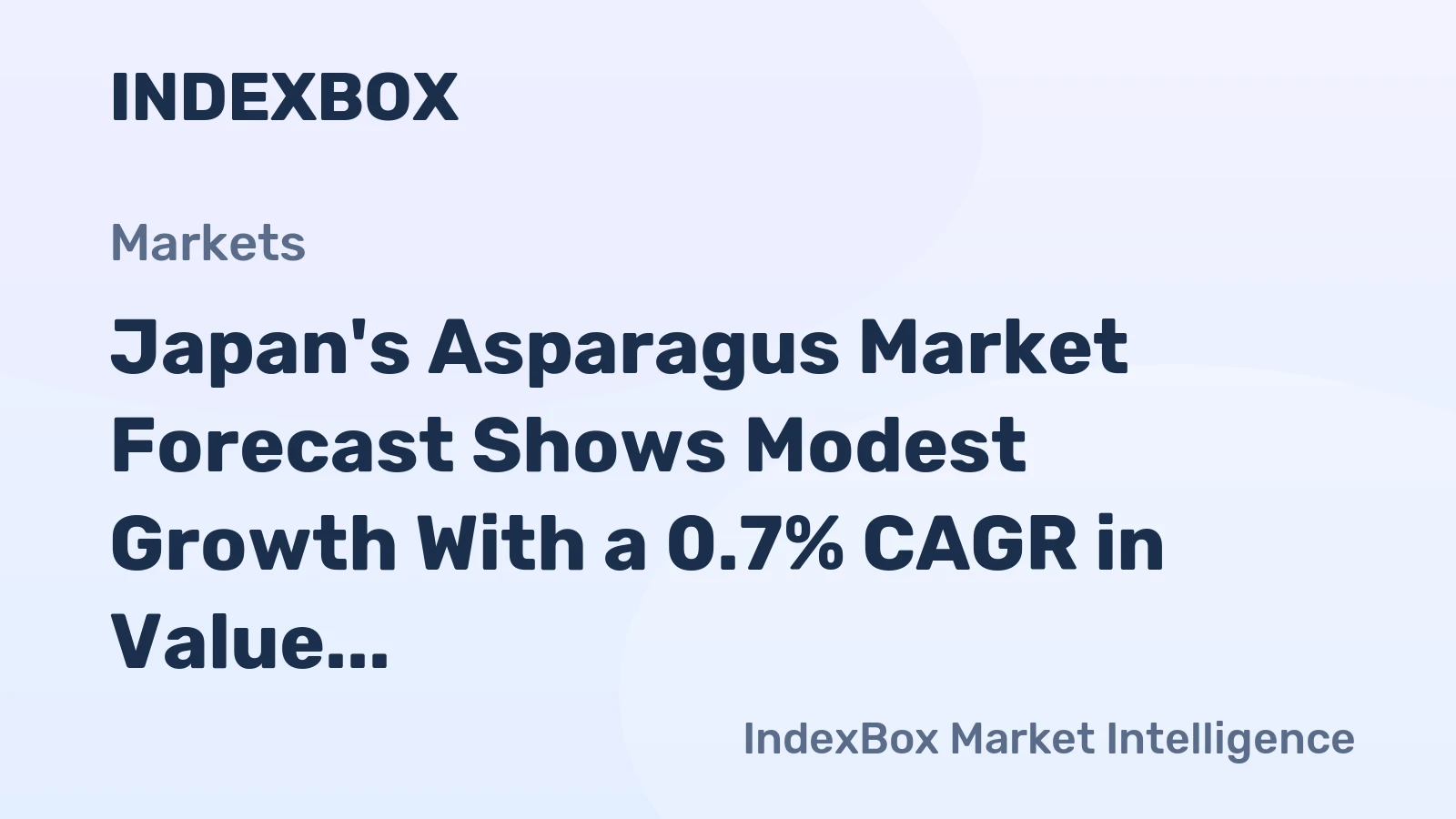 Japan's Asparagus Market Forecast Shows Modest Growth With a 0.7% CAGR in Value