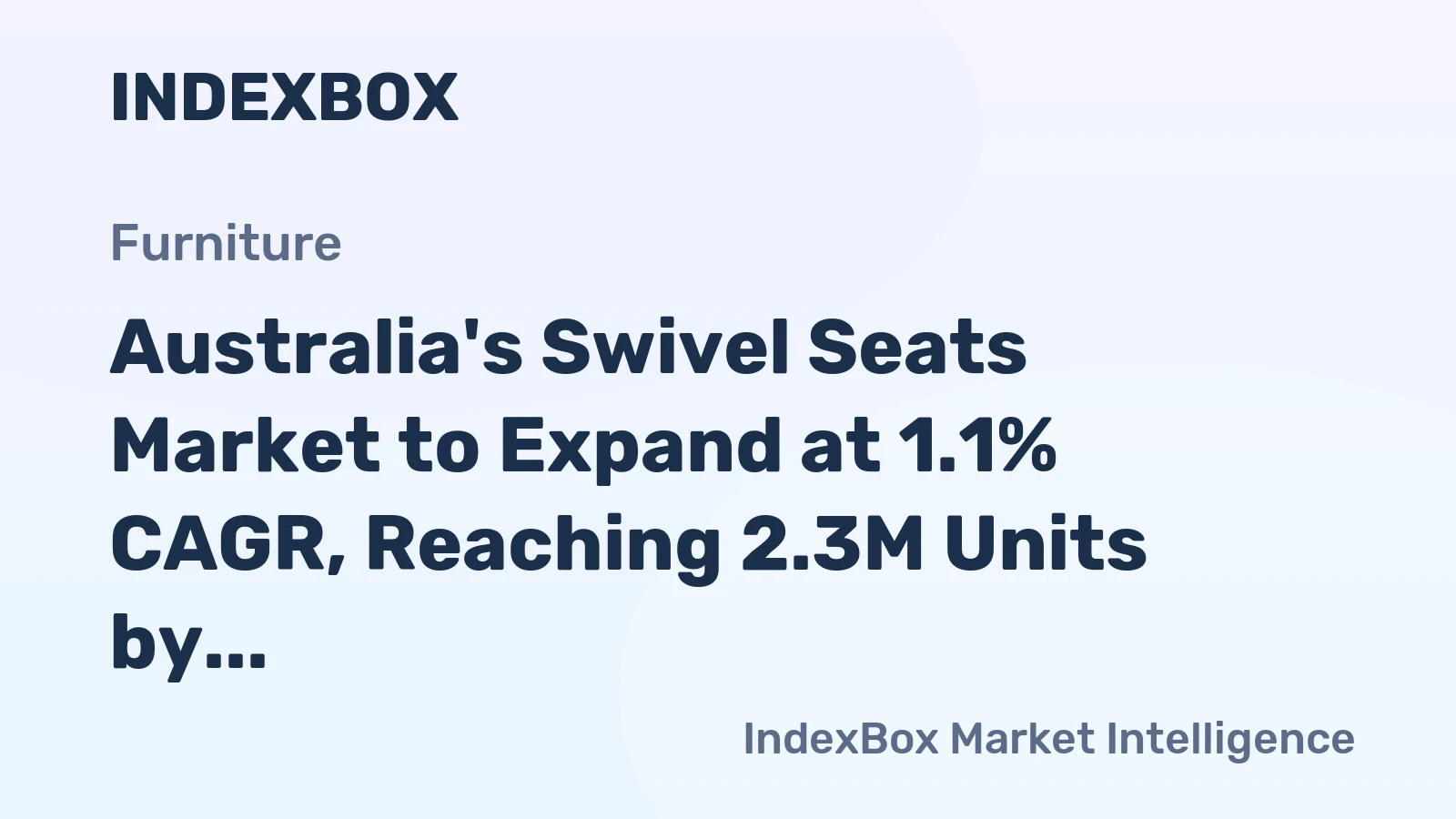 Australia's Swivel Seats Market to Expand at 1.1% CAGR, Reaching 2.3M Units by 2035
