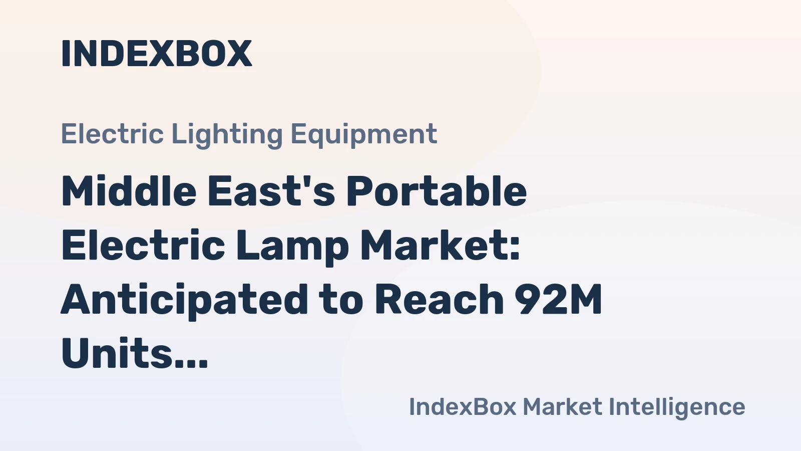 Middle East's Portable Electric Lamp Market: Anticipated to Reach 92M Units and $526M by 2035