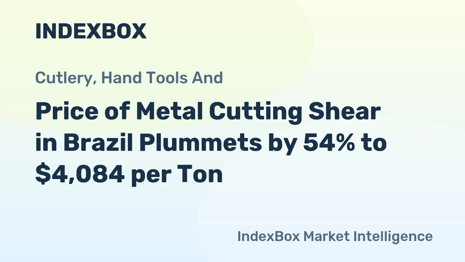 Price of Metal Cutting Shear in Brazil Plummets by 54% to $4,084 per Ton