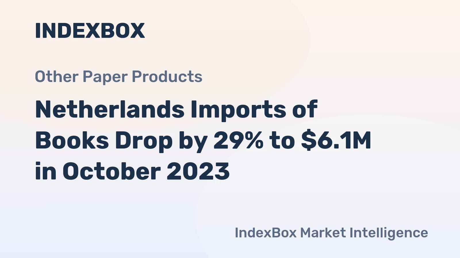 Netherlands Imports of Books Drop by 29% to $6.1M in October 2023