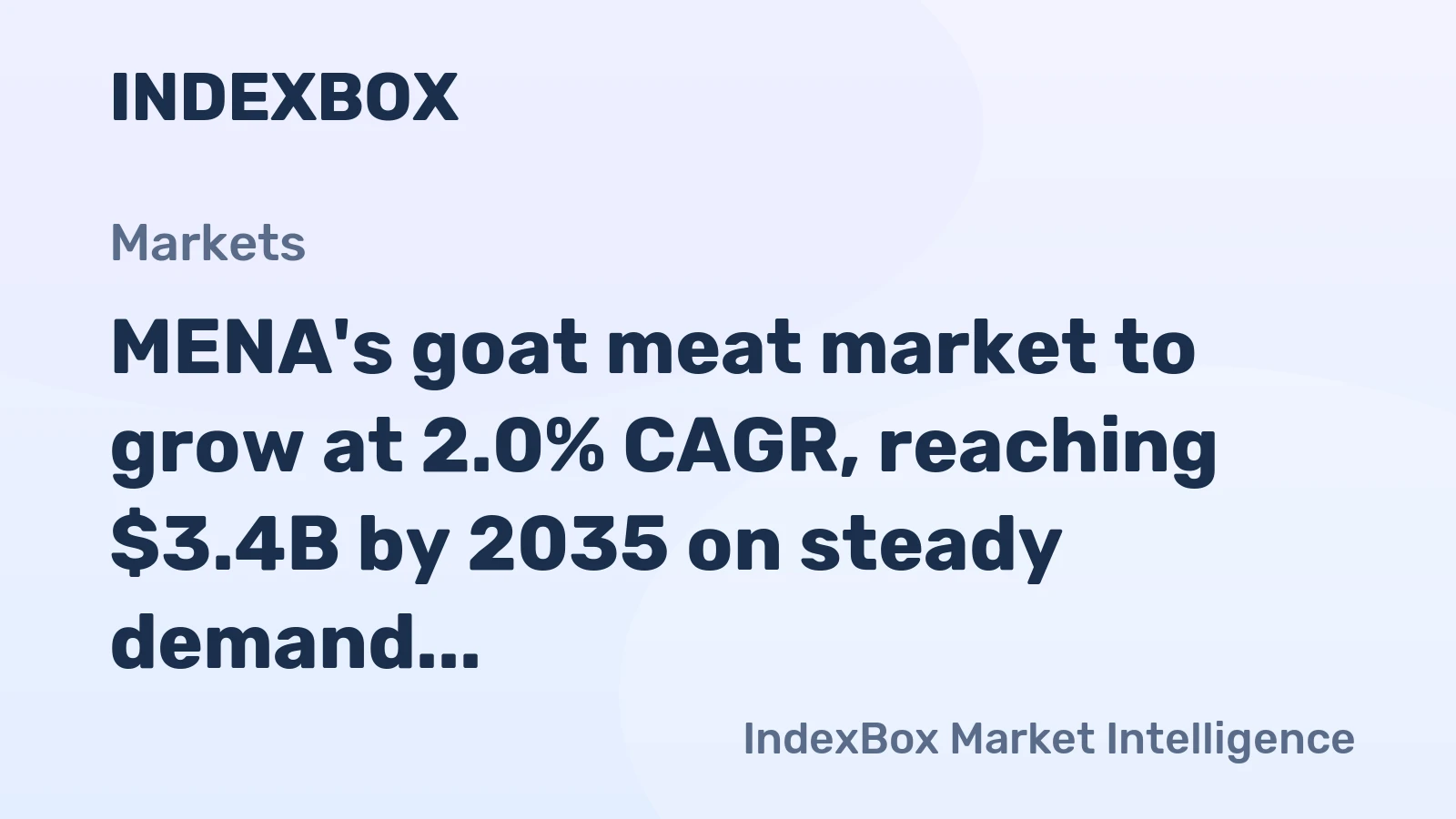 MENA's goat meat market to grow at 2.0% CAGR, reaching $3.4B by 2035 on steady demand.
