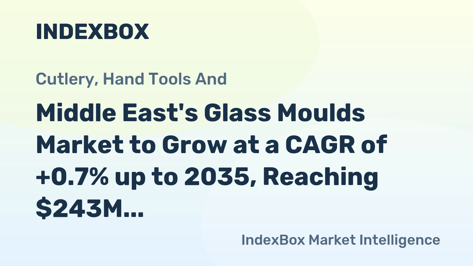 Middle East's Glass Moulds Market to Grow at a CAGR of +0.7% up to 2035, Reaching $243M in Value