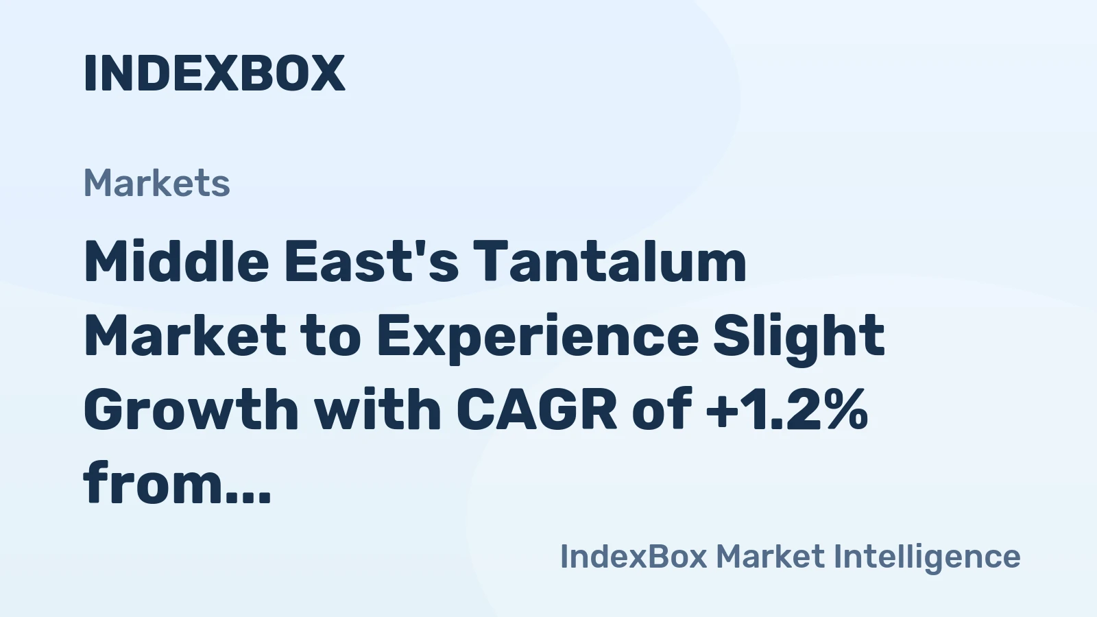 Middle East's Tantalum Market to Experience Slight Growth with CAGR of +1.2% from 2024 to 2035