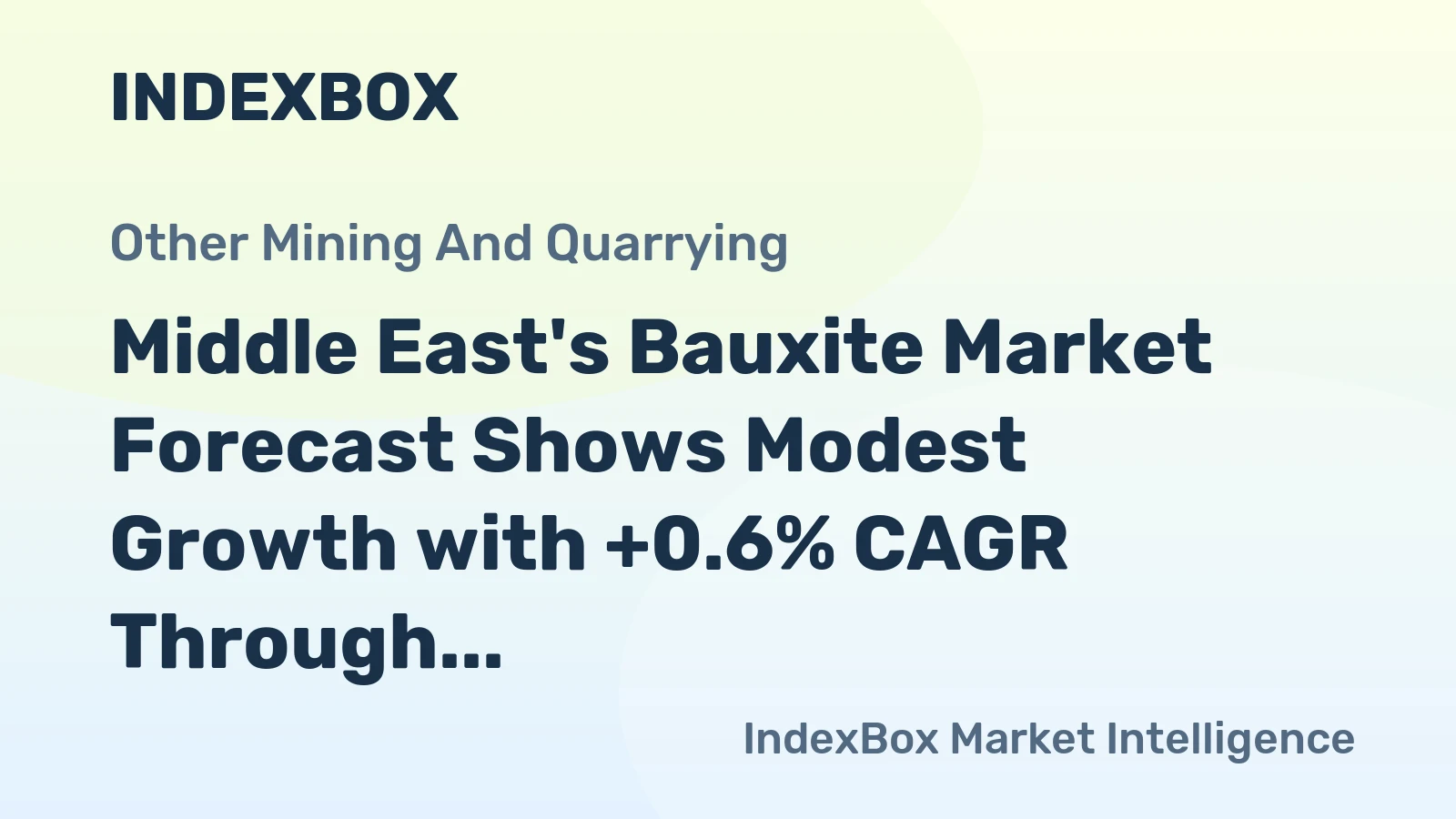 Middle East's Bauxite Market Forecast Shows Modest Growth with +0.6% CAGR Through 2035