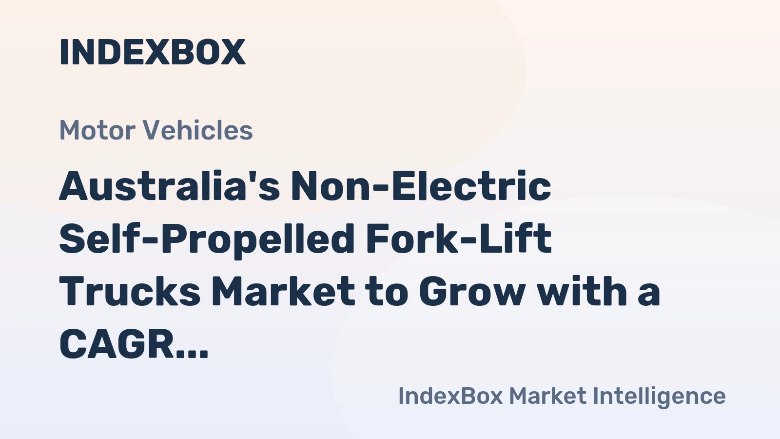 Australia's Non-Electric Self-Propelled Fork-Lift Trucks Market to Grow with a CAGR of +0.6% from 2024 to 2035