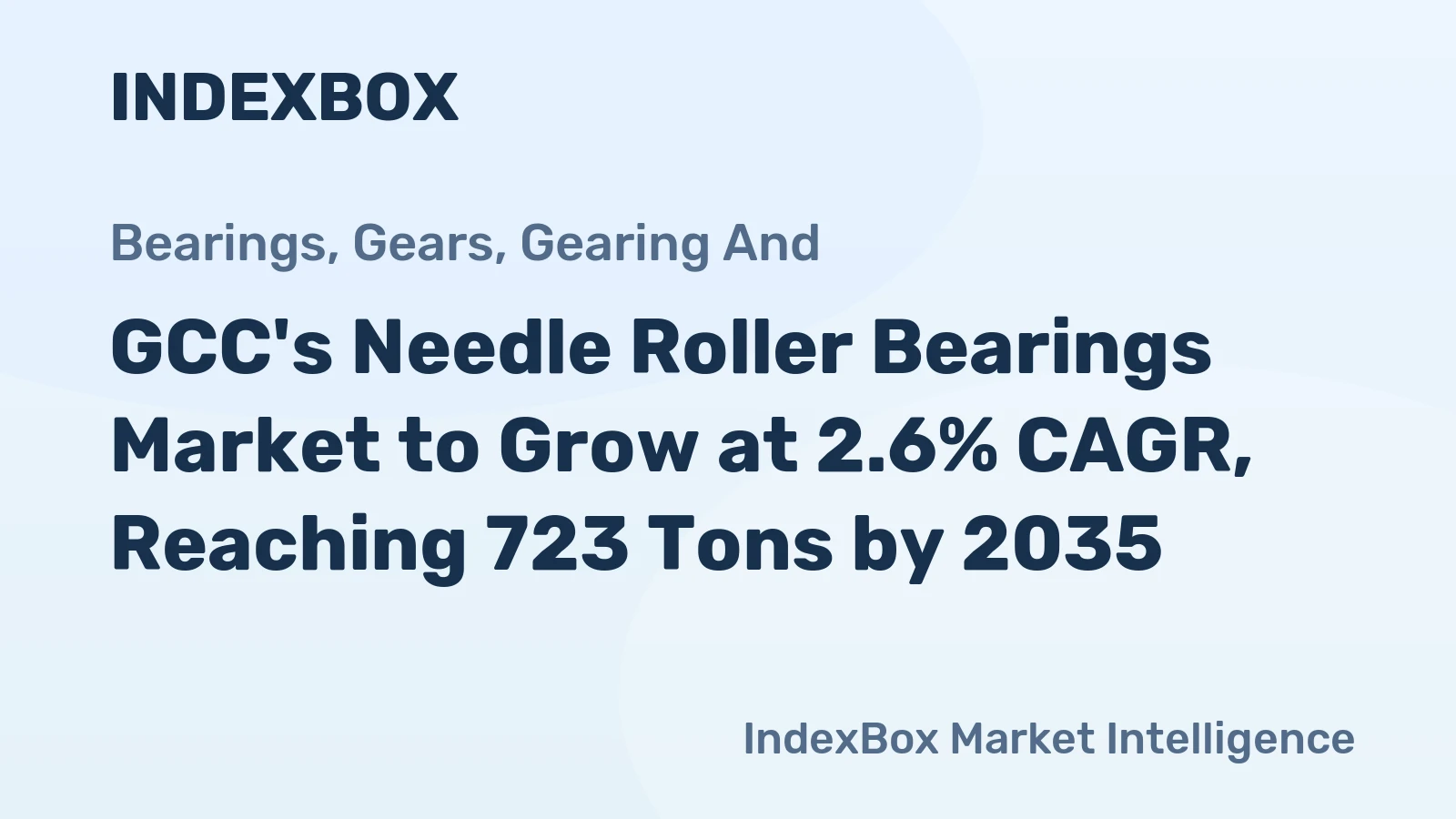 GCC's Needle Roller Bearings Market to Grow at 2.6% CAGR, Reaching 723 Tons by 2035