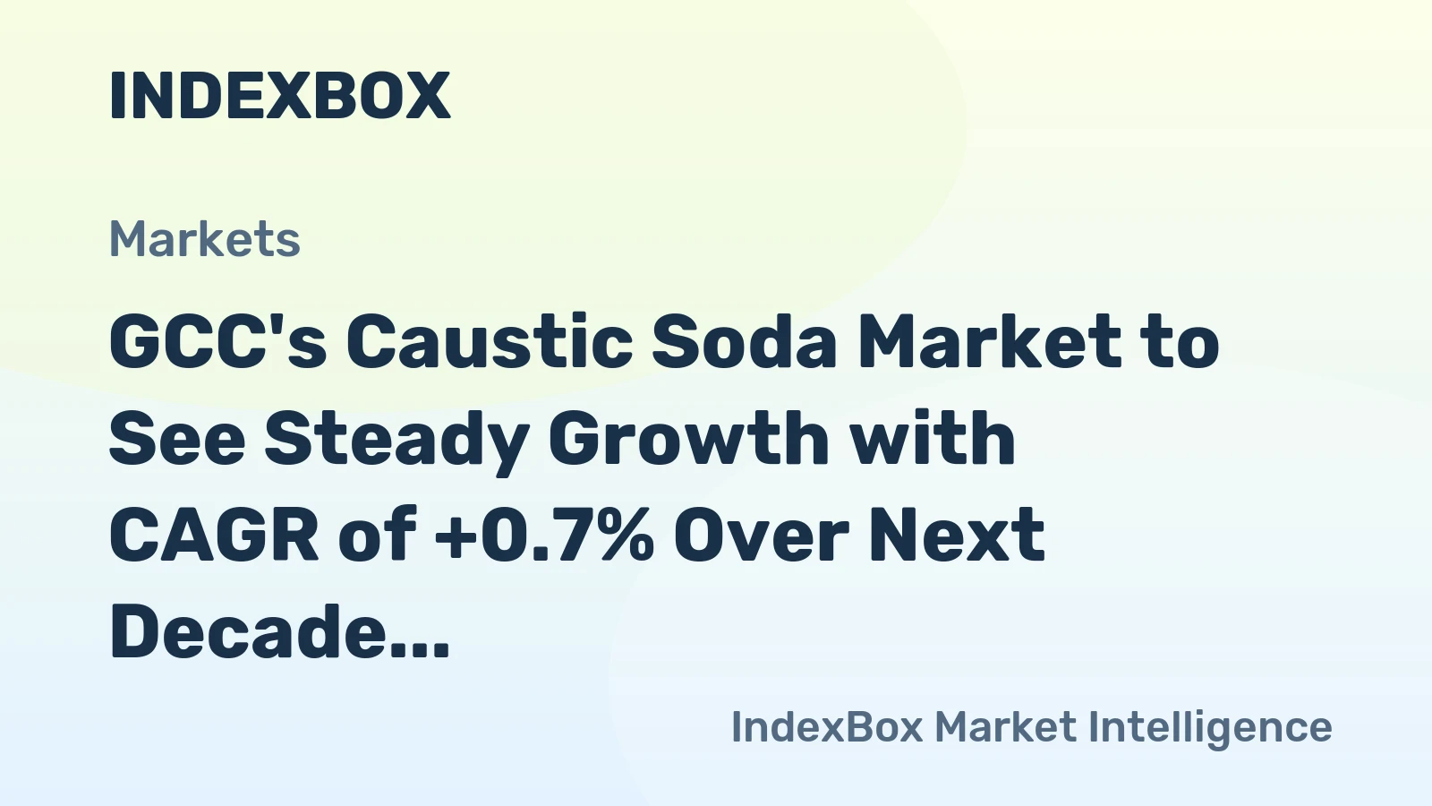 GCC's Caustic Soda Market to See Steady Growth with CAGR of +0.7% Over Next Decade
