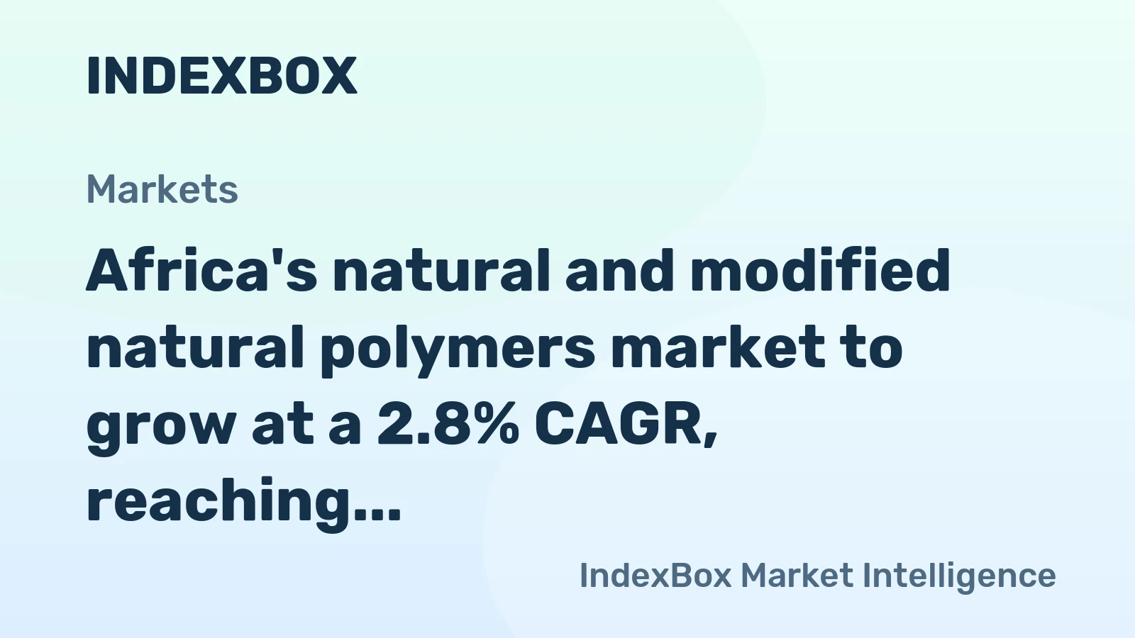 Africa's natural and modified natural polymers market to grow at a 2.8% CAGR, reaching 1.3M tons by 2035, driven by sustained demand.