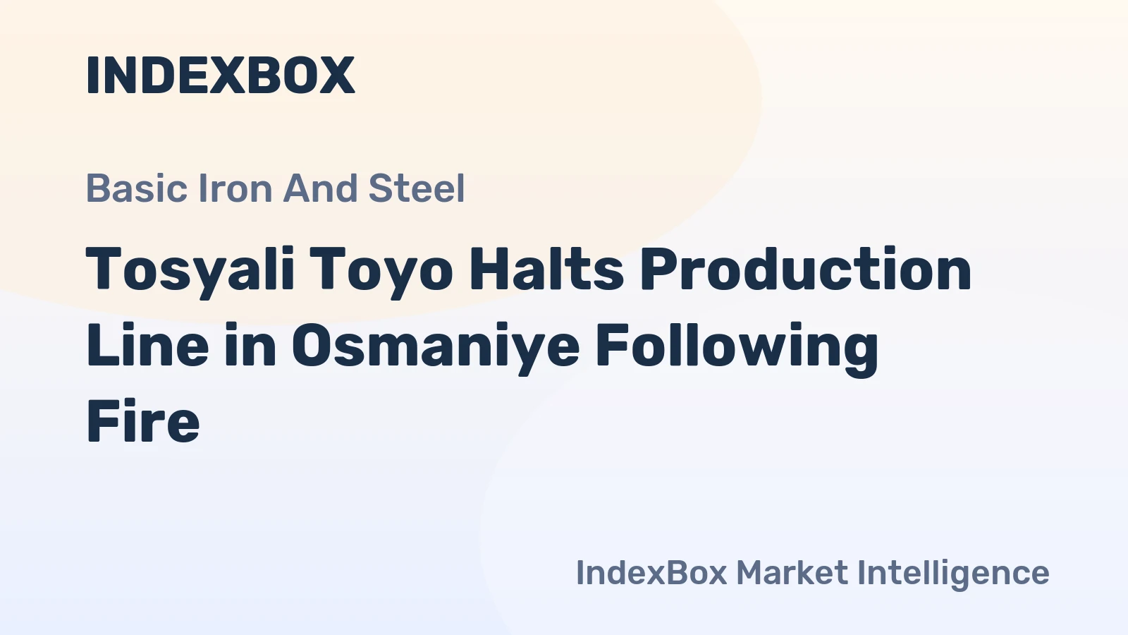 Tosyali Toyo Halts Production Line in Osmaniye Following Fire
