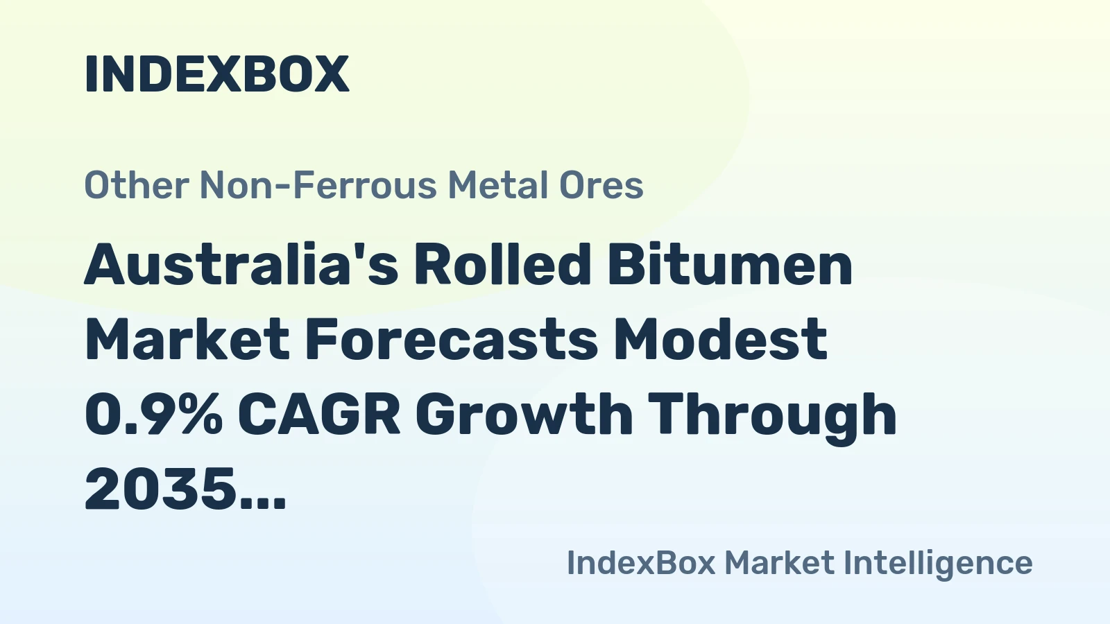 Australia's Rolled Bitumen Market Forecasts Modest 0.9% CAGR Growth Through 2035