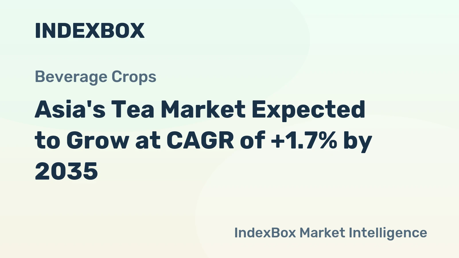Asia's Tea Market Expected to Grow at CAGR of +1.7% by 2035