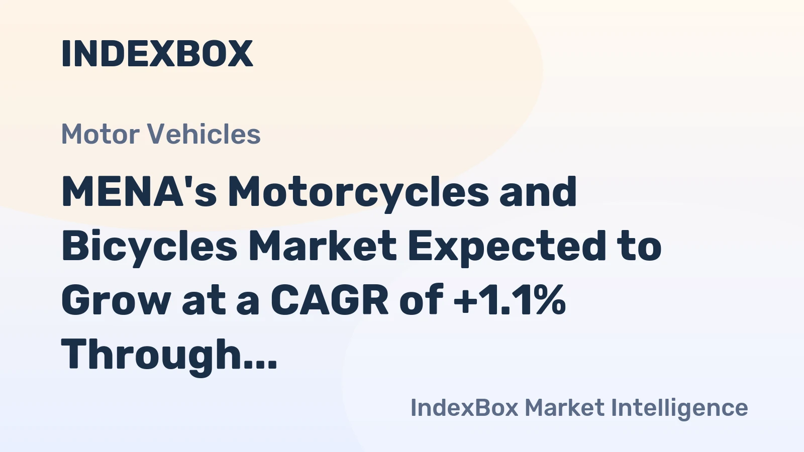 MENA's Motorcycles and Bicycles Market Expected to Grow at a CAGR of +1.1% Through 2035